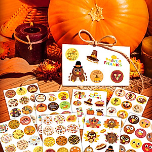Thanksgiving Stickers for Kids Turkey Stickers Thanksgiving Sticker Happy Thanksgiving Stickers November Stickers for Thanksgiving Laptop Water Bottles Crafts Scrapbooking Decorations