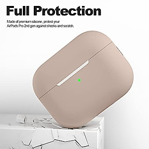 ATUAT AirPods Pro 2nd Generation Case Cover(2022), Protective Soft Silicone Skin Accessories for Men Women Boys Girls for Apple AirPods Pro Gen 2, Front LED Visible-Tan Brown