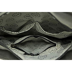 Myra Bag Walnut Upcycled Canvas Shoulder Bag S-1362, Gray, One Size, Medium