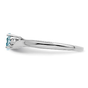 IceCarats 925 Sterling Silver Blue Aquamarine Diamond Ring Gemstone Band March Birthstone Jewelry Size 7.00