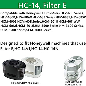 getalong Humidifier Filters HC-14 Replacement Wicking Filter E Compatible for Honeywell HC-14V1 HC-14 HC-14N HCM-6009-3 Pack