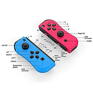 OMKARSY NS Switch Joy Pad Controllers - Left and Right Controllers Compatible with Nintendo Switch as a Joy Con Controller Replacement - Red/Blue