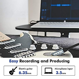 ENVEL 6.35mm 1/4 to 3.5mm Headphone Adapter,TRS 1/4 Male to 3.5mm 1/8 Female Stereo Audio Adapter Gold Plated (Grey)