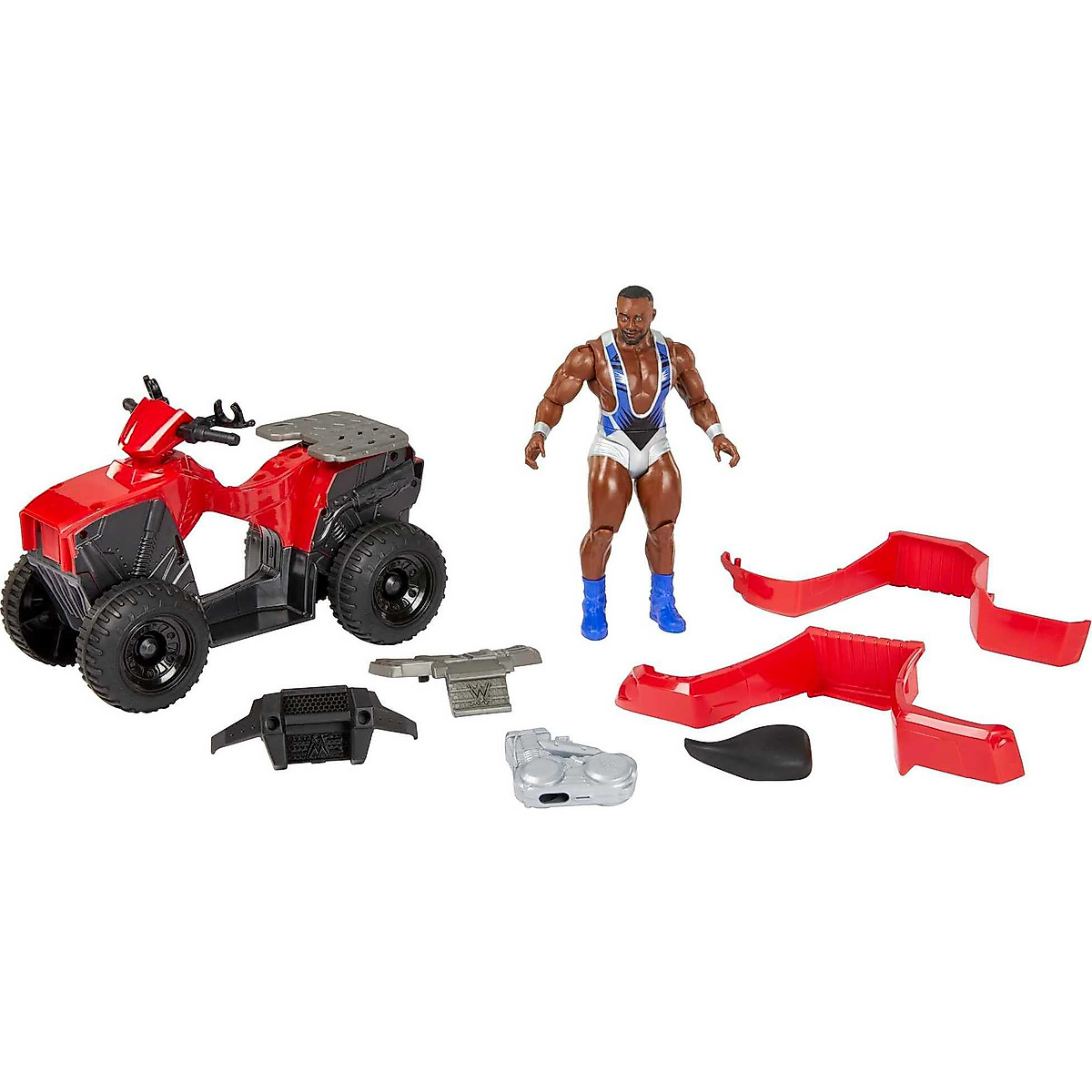 Mattel WWE Wrekkin' Slam & Spin ATV Vehicle & Action Figure Playset with Toy 4-Wheeler & Big E 6-inch Collectible, Launching Action & Breakaway Parts