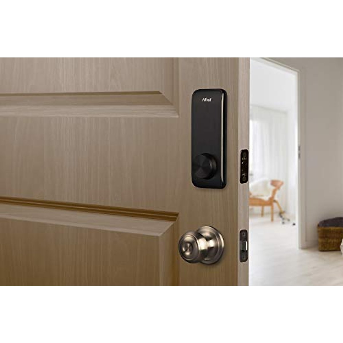 Alfred DB2-B Smart Door Lock Deadbolt Touchscreen Keypad, Pin Code + Key Entry + Bluetooth, Up to 20 Pin Codes (Black)