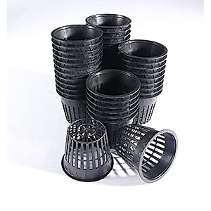HORTIPOTS 3 Inch Net Pot Wide Lip Design Mesh Cup with Reflective Net Cup Lids (32 Set)-Not Real 3 inch When You Measure it.