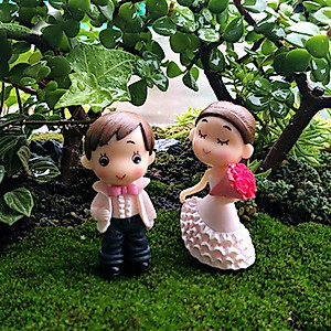 Gilroy Miniature Couple Brides Groom Wedding Figurines Landscape Ornaments Mini Resin Fairy Garden Bonsai Dollhouse Decorations Romantic