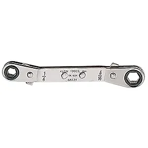 Klein Tools 68234 Ratcheting Offset Box Wrench, Fully Reversible, 1/4 by 5/16-Inch