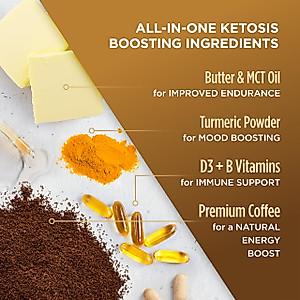 VitaCup Keto Max Dark Roast Coffee Pods, Ketosis & Energy, Butter, MCT Oil, Turmeric, B Vitamins, D3, All-In-One Keto Recyclable Single Serve Pod Compatible w/Keurig K-Cup Brewers,18 Ct