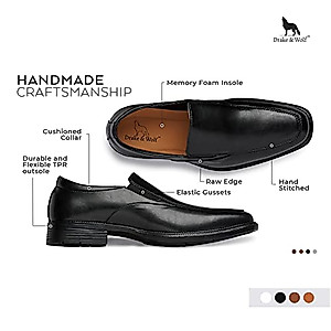 Drake & Wolf Mens Loafers Shoes - Mens Dress Shoes - Classic Manmade Microfiber Leather Loafers for Men Casual Dress Shoes - Comfortable Slip On Dress Shoes for Men - Formal Shoes Black