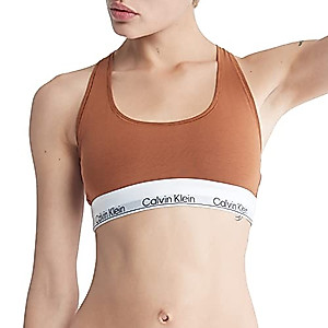 Calvin Klein Women's Modern Cotton Naturals Unlined Wireless Bralette, Warm Bronze, Medium