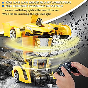 Remote Control Car Toys - Transforming RC Cars for Kids & Boys Toys - One Button Transformation and 360 Degree Rotating Drifting - Gifts for Boys and Girls