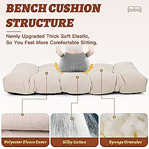 Focuprodu Bench Cushions. Non-Slip Pile Bench Cushion for Indoor and Outdoor in Multiple Scenarios.45x18 Inch Bench Cushion Ideal Cushion for Benches, Sofas and Raised Windows. (45x18x4, Beige)