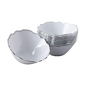 Silver Spoons White DIP AND SAUCE BOWL Baroque Collection | 10 PC-5”, 5""" (1064)
