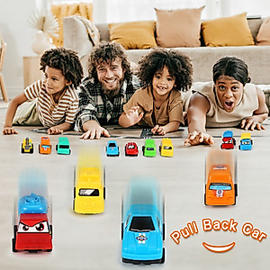 Aitsite 16 Pack Fillable Plastic Easter Egg with Pull-Back Construction Vehicles for Easter Theme Party, Favor Easter Eggs Hunt, Basket Stuffers Fillers, Classroom Prize, Birthdays Gifts