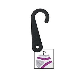 SSWBasics Black Plastic Sock Hanger Hook - Case of 1,000