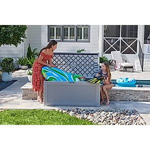 Rubbermaid Outdoor Deck Box, Extra Large, Weather Resistant, Gray for Lawn, Garden, Pool, Tool Storage, Home Organization