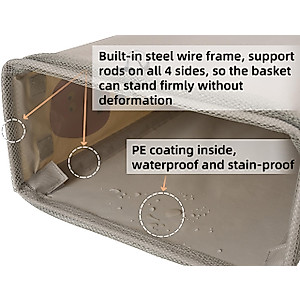 ECOWAN LIVING Laundry Basket with Wheels, Narrow Thin Tall Rolling Collapsible Foldable Laundry Hamper, Waterproof Corner Dirty Clothes Laundry Bin, Handle on Both Side, 48L (Slim/13Gal, Black)