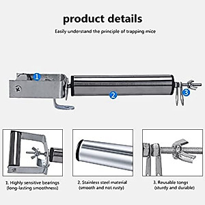 OSMARI Mouse Trap, Live Catch and Release Bucket Spin Roller, with an Original Ring for Mice Rats Rodents. Humane Roller+Ramp, Sanitary Safe Mousetrap Catcher for Indoor Outdoor Auto Reset