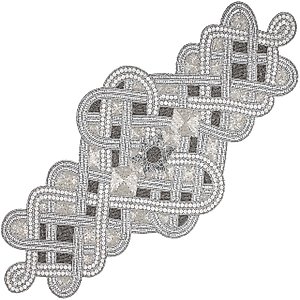 Alpha Living Home Handmade Fancy Scrolled Embroidery Beaded Table Runner for Tabletop and Kitchen Grey/Silver - Home Decor Mat for Wedding Party Family Gathering - Pack of 1 Measure 15.5 x 35 inches