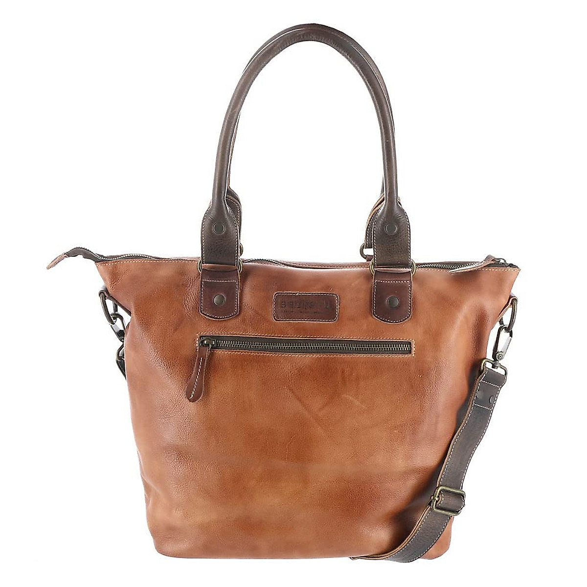 Bed|Stu Women’s Big Fork Shoulder Leather Bag (Tan Rustic)