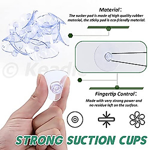 Keadic 80 Pcs 5 Sizes Rubber Clear Suction Cups Set, 2.5/3/3.5/4/4.5 CM Heavy Strength Anti-Collision Plastic Sucker Pad Without Hooks for Home Kitchen Bathroom Hanging