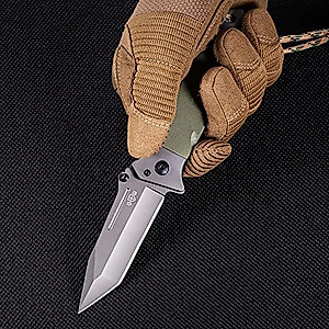 Bundle of 2 Items - Small Pocket Knife - Folding Wallet Knife - Mini Tactical Knife with Money Clip - Cool Dragon Blade Credit Card - Best for Camping Hiking EDC Work Knife Birthday Christmas Gifts