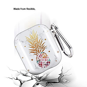 Airpod 2 Case, Airpods 2 Skin, Apple Airpod 2 Case Cover, Cute Luxury Hard Designer Protective Airpods Case for Girls Women Compatible with Apple AirPods Charging Case 2&1, Cute Pineapple
