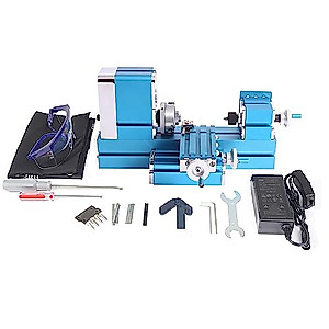Mini Metal Lathe Machine DIY Tool Benchtop Wood Lathe Woodworking for Hobby Sience Education Modelmaking, AC110V-240V50/60HZ