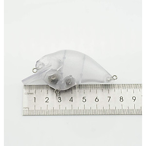 10PCS Unpainted Lure Blanks with 7mm Free Fishing Eyes 13.73g 7.6cm Crankbait Simulation Blank Body Clear Hard Baits Trout Salmon Swimming Sea Bait Topwater Freshwater Plastic Minnow Lure 364 7mm