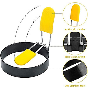 Qixin QIXIAN 2 Pack Fried Egg Mold,Reusable kitchen cooking toolsNon Stick Egg Moulds,Pancake Mould Cooking Rings for Frying Pan.