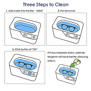 LifeBasis Ultrasonic Cleaner, Professional Ultrasonic Jewelry Cleaner 20 Ounces (600ML) with Digital Timer, Watch Holder Ultrasonic Glasses Cleaner for Rings, Coins, Watches, Dentures, Silver