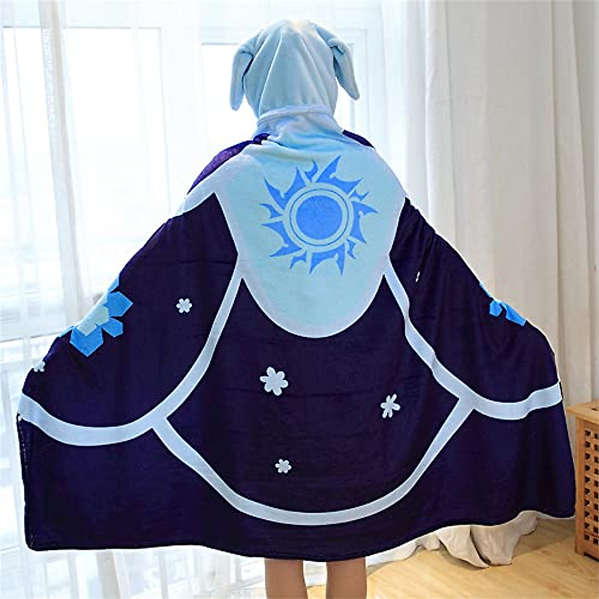 Xingqiu Cryo Abyss Mage Throw Blanket Genshin Impact Wearable Blankets and Game Monster Plush Doll, 95cm×155cm