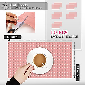 Daixers 10Pcs Refrigerator Liners, Washable Fridge Liner Shelf Mats Refrigerator Pads for Cupboard Cabinet Drawer Home Kitchen Accessories Organization (Pink)