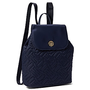 Tommy Hilfiger Nina II Flap Backpack Bias Quilted Smooth Nylon Tommy Navy One Size