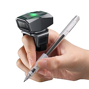 Eyoyo 2D QR Ring Barcode Scanner, Wearable Finger 3-in-1 USB Wired & 2.4G Wireless & Bluetooth Scanner, Left & Right Hand Wearable, Image 1D Warehouse Inventory Bar Code Reader for Android, iOS iPhone