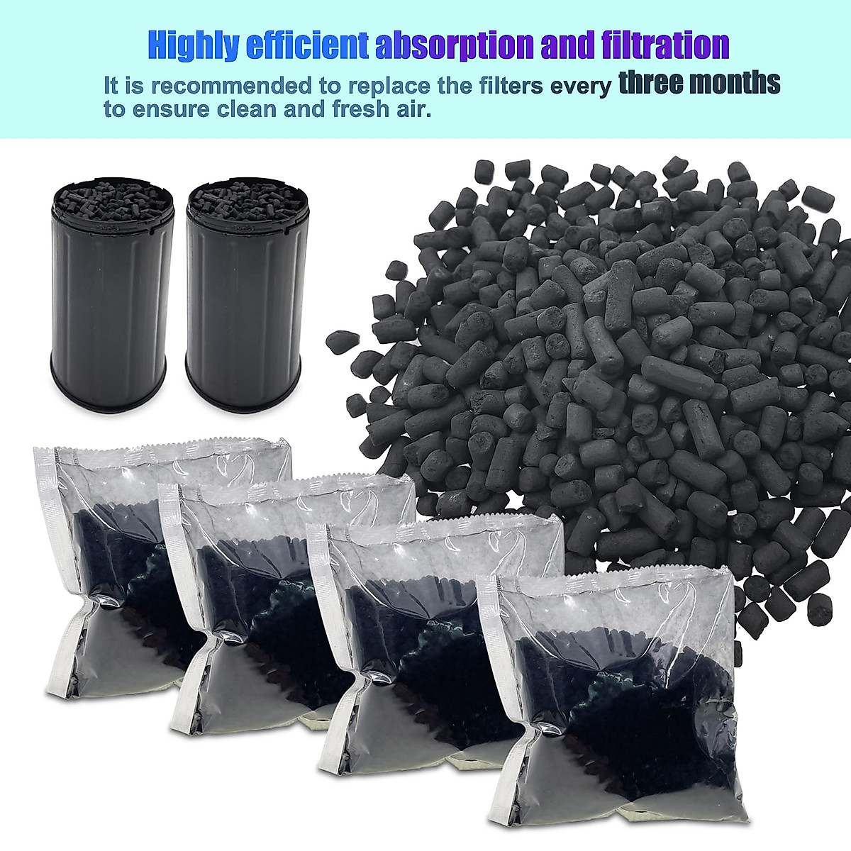 Shurex Odor Absorbing Filter Refills for Vitamix FoodCycler Filters, Replacement Activated Carbon for Vitamix Foodcycler Replacement Filters (2)