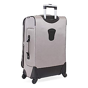 SwissGear Sion Softside Expandable Roller Luggage, Pewter, Checked-Medium 25-Inch