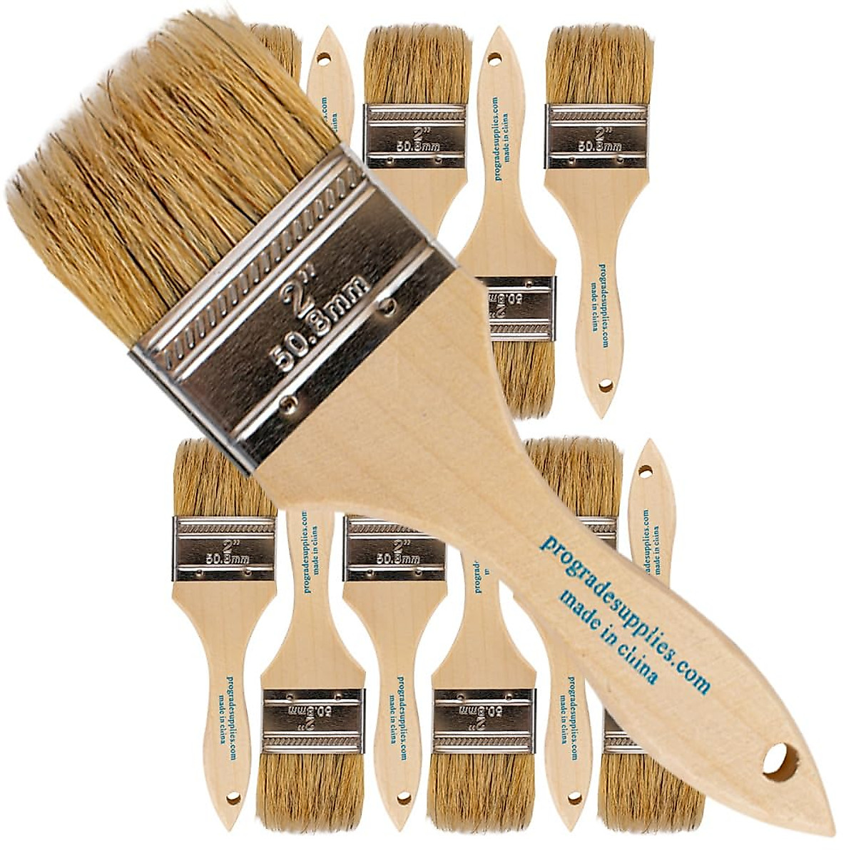 Pro Grade - Chip Paint Brushes - 12 Ea 2 Inch Chip Paint Brush Light Brown