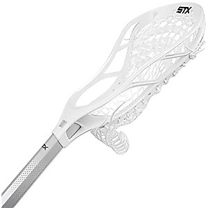 STX Lacrosse Stallion 200 Boys Complete Stick with Mesh Pocket, Defense, White