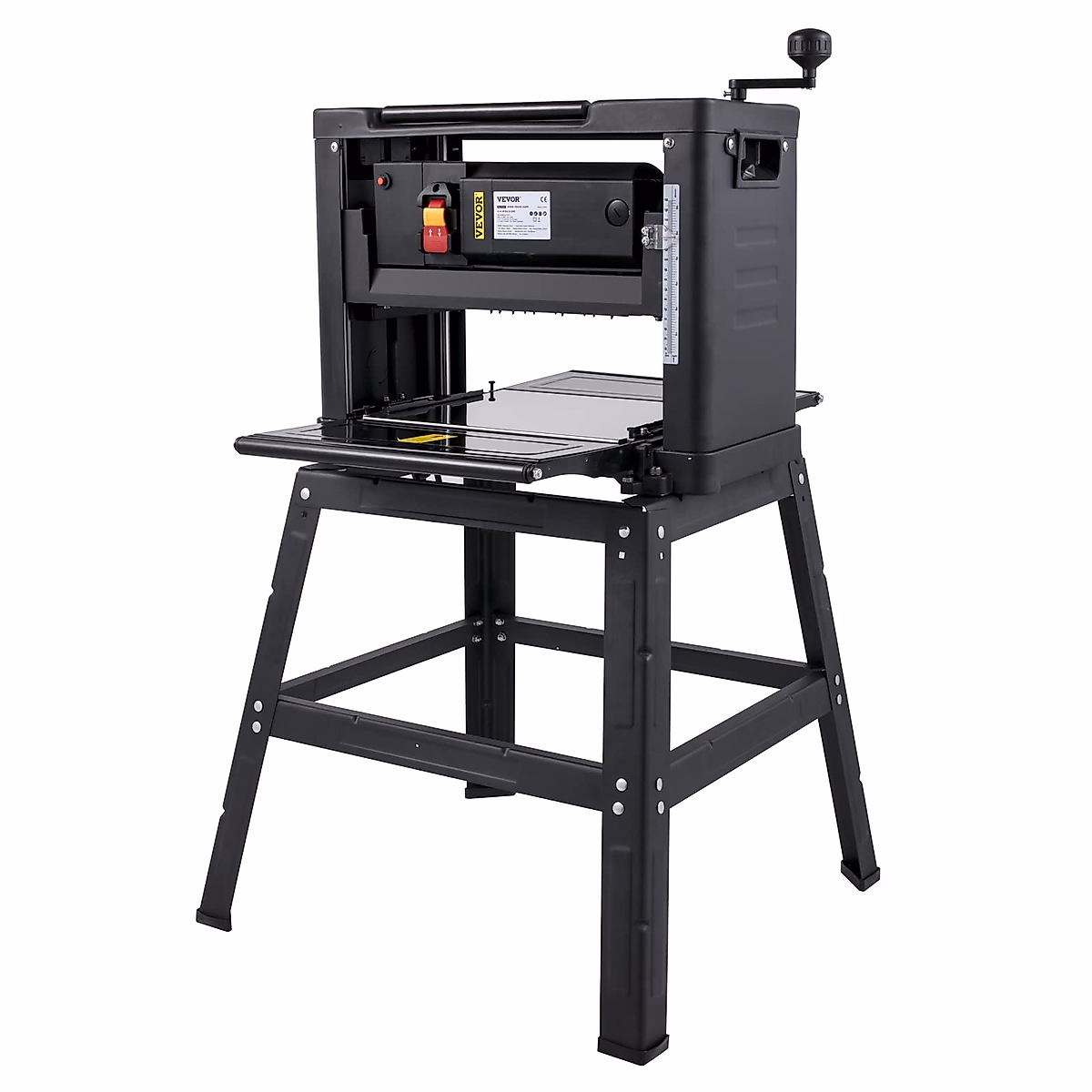 Mophorn Thickness Planer, 13" Width, 8000 RPM Worktable Benchtop Planer, 15Amp 1800W Powerful Motor, 6m/min Feeding Speed 0.2"-6.3"Cutting Thickness Planer, w/Iron Stand Dust Exhaust for Woodworking