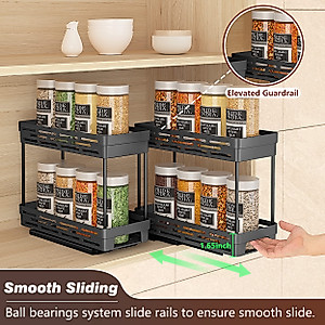 DABIGE 3 Packs Pull Out Spice Rack Organizer for Cabinet, Slide Out Spice Racks Organizer, Easy to Install Spice Cabinet Organizers, 4.33''Wx10.4''Dx8.5''H, Each Tier Hold 10 Spice Jars - 2 Tier