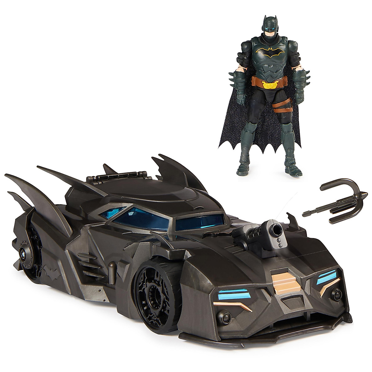 DC Comics, Crusader Batmobile Playset with Exclusive 4-inch Batman Figure, 3 Super-Villain Paper Figures, Kids Toys for Boys and Girls Ages 4+