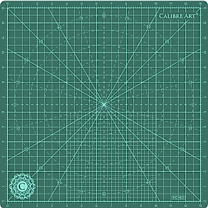 Calibre Art Rotating Self Healing Cutting Mat 14x14 (13" Grid), Perfect for Quilting & Art Projects