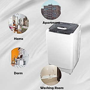 Frestec Portable Washing Machine, 1.38 Cu.Ft. Full-Automatic Small Washer, 2 in 1 Compact Laundry Washer, 8 Wash Cycles 3 Water Level Selections, Perfect for Apartment, Home, Dorm (1.38 Cu.Ft.)