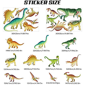 Marsway Glow in The Dark Dinosaurs Stickers Creative Luminous Wall Decor for Room Bedroom Birthday Christmas Gifts for Kids Girls Boys 12 Dinosaurs