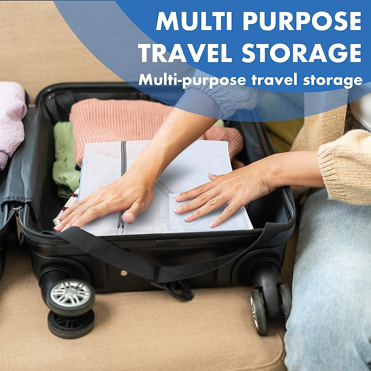 2Pcs Laundry Bags, Durable Small Fine Mesh Laundry Bags, Lingerie Bags for Washing Delicates (1Large 1Medium) Make Your Life Better