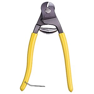 RECTOO Cable Wire Cutters (RT02), Forged from Heavy Duty Stainless Steel metal, 8 Inch small Wire Rope Cutter Tool upto 1/4" for stainless steel wire rope, bike brake cable, railing cable