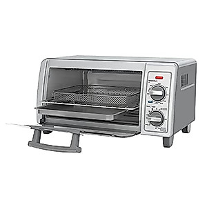 BLACK+DECKER 4-Slice Toaster Oven with Air Fry Technology, TO1785SGC, Gray