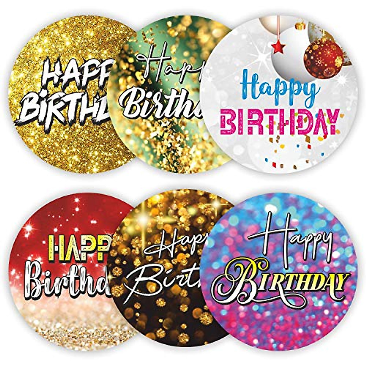 PARTH IMPEX Happy Birthday Stickers Seals Labels (Pack of 120) 2" Large Round for Gift Envelopes Cards Boxes